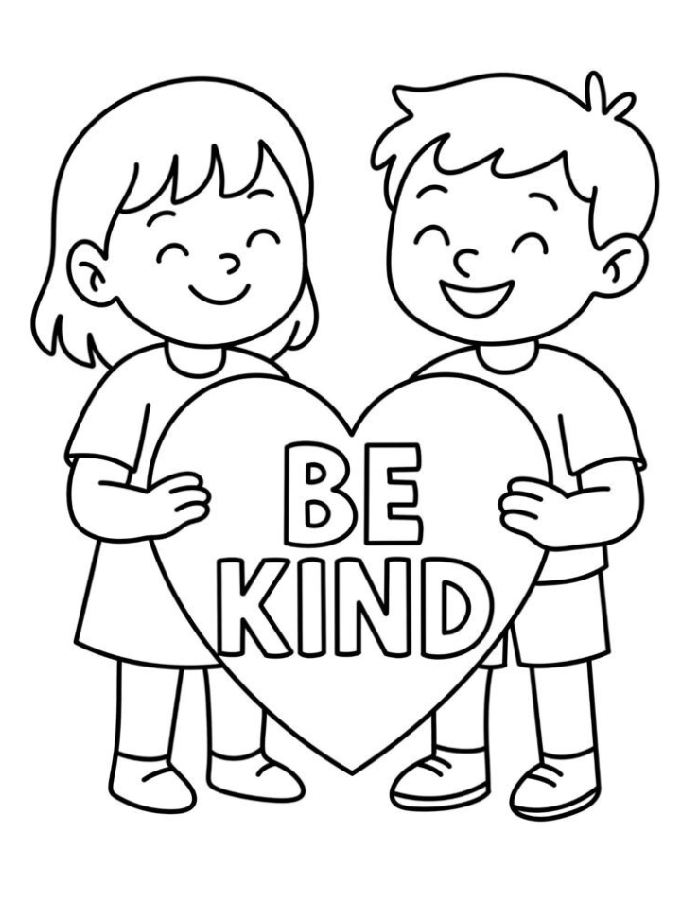 Kindness Coloring Pages (Free Printable PDF)