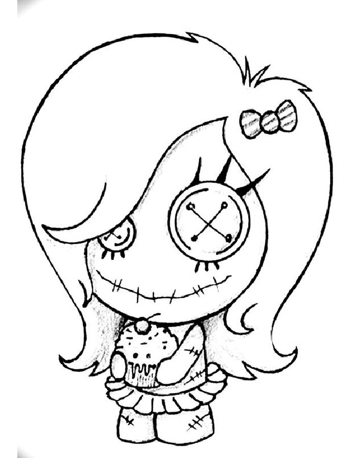 Creepy Kawaii Coloring Page