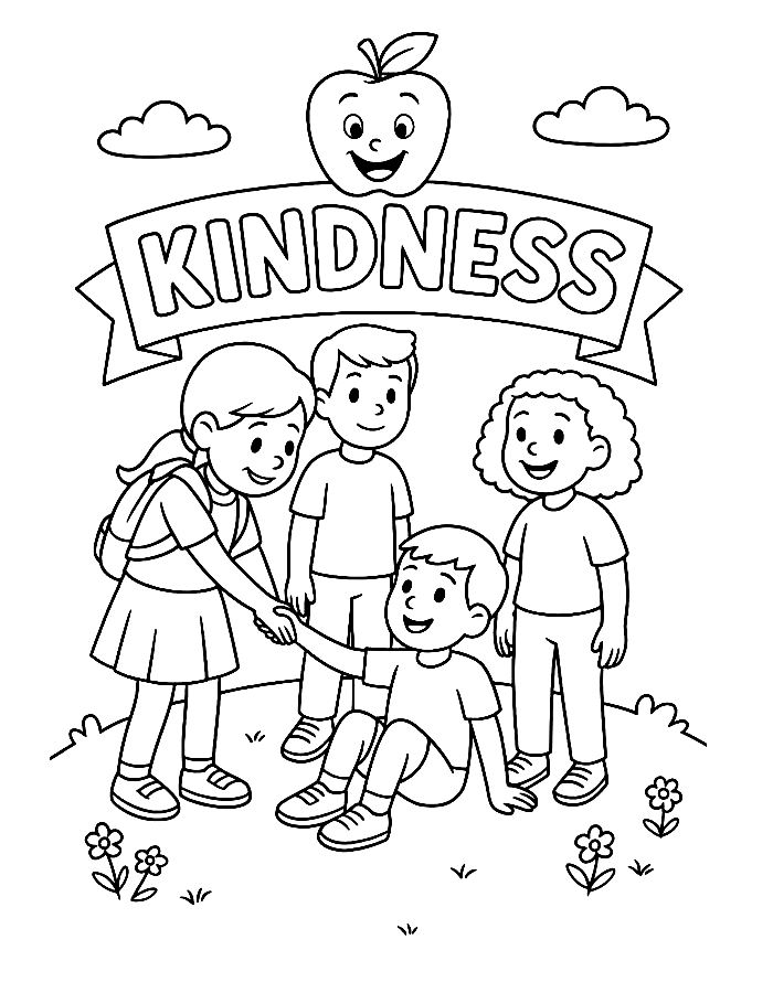 Kindness Coloring Pages (Free Printable PDF)