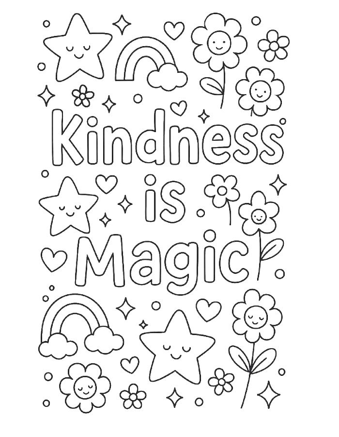 Kindness Coloring Pages (Free Printable PDF)