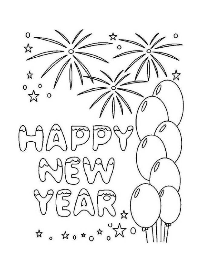 New Year Hot Air Balloons For 2026 Coloring Page