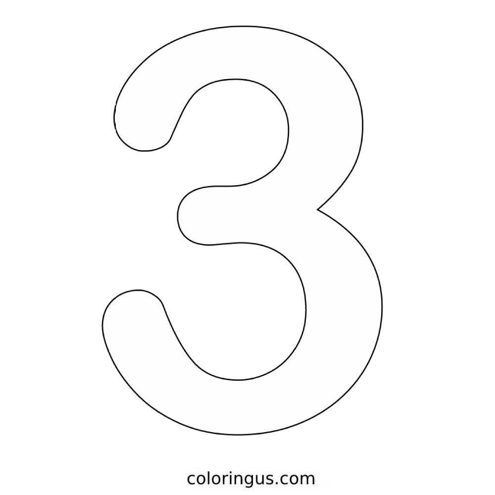 Number 3 Coloring Sheet Coloringus