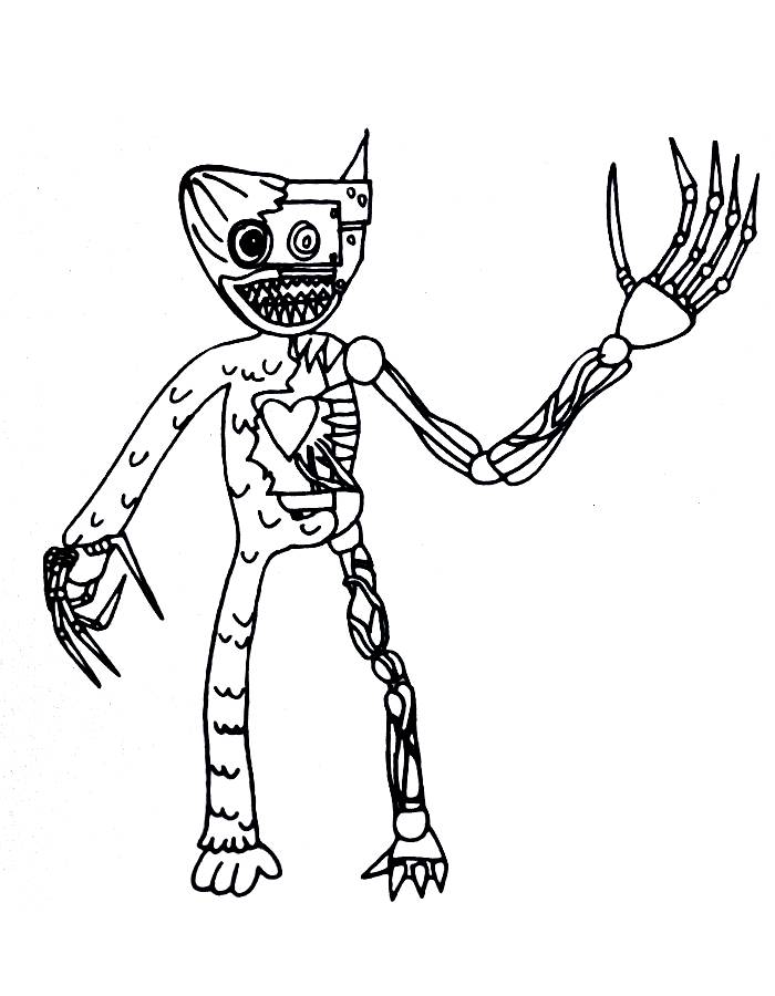 Prototype Experiment Poppy Playtime Coloring Page